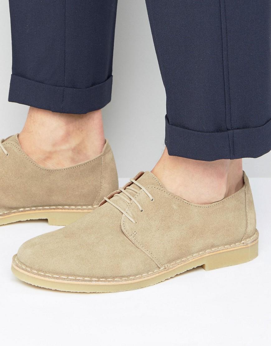 Zign Suede Lace Up Shoes - Beige | LookMazing
