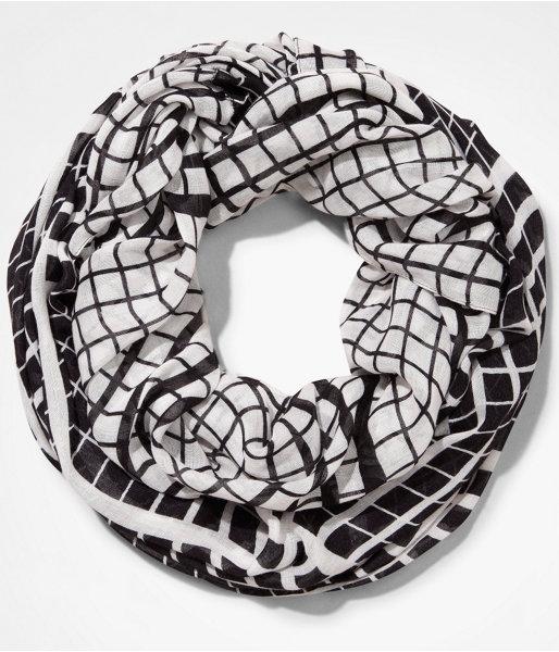 Express Womens Grid Pattern Infinity Scarf | LookMazing