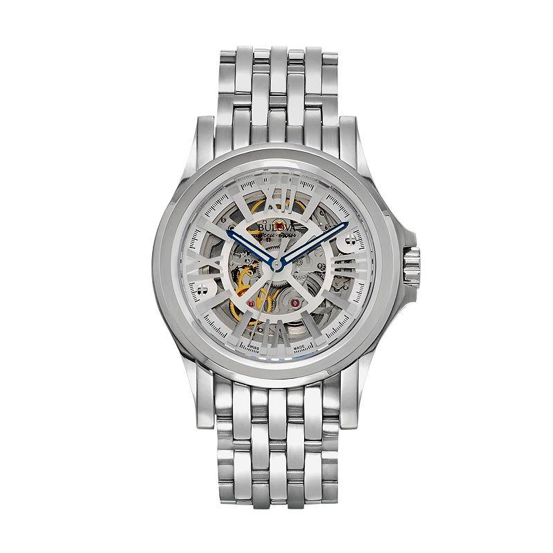Bulova Men's Accu Swiss Automatic Skeleton Watch - 63a123, Grey ...