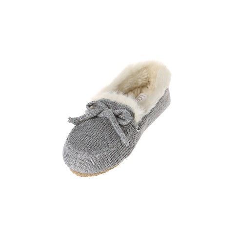 LOFT Faux Fur Lined Moccasin Slippers | LookMazing