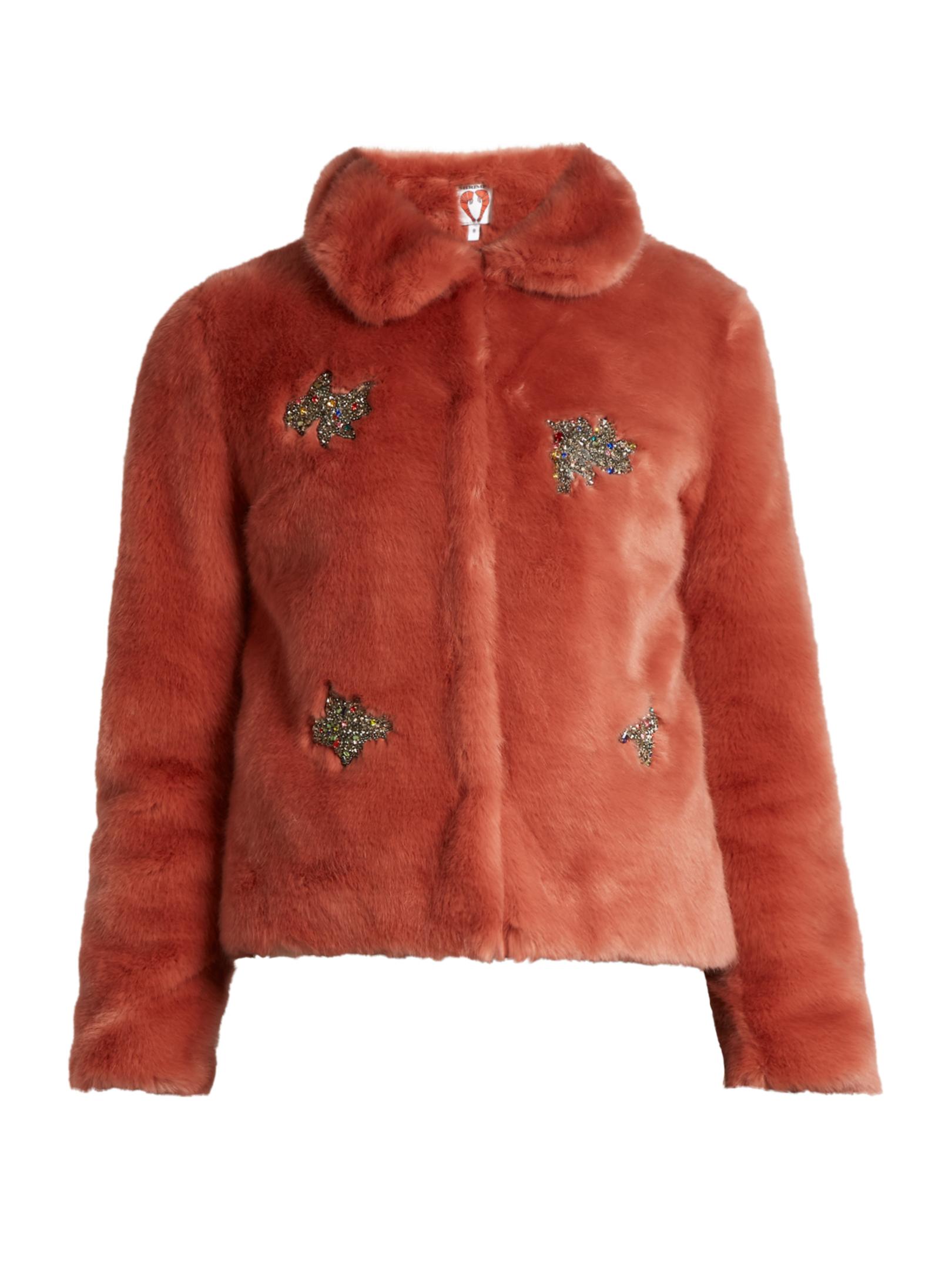 Shrimps Little Star Embellished Faux-fur Jacket | LookMazing