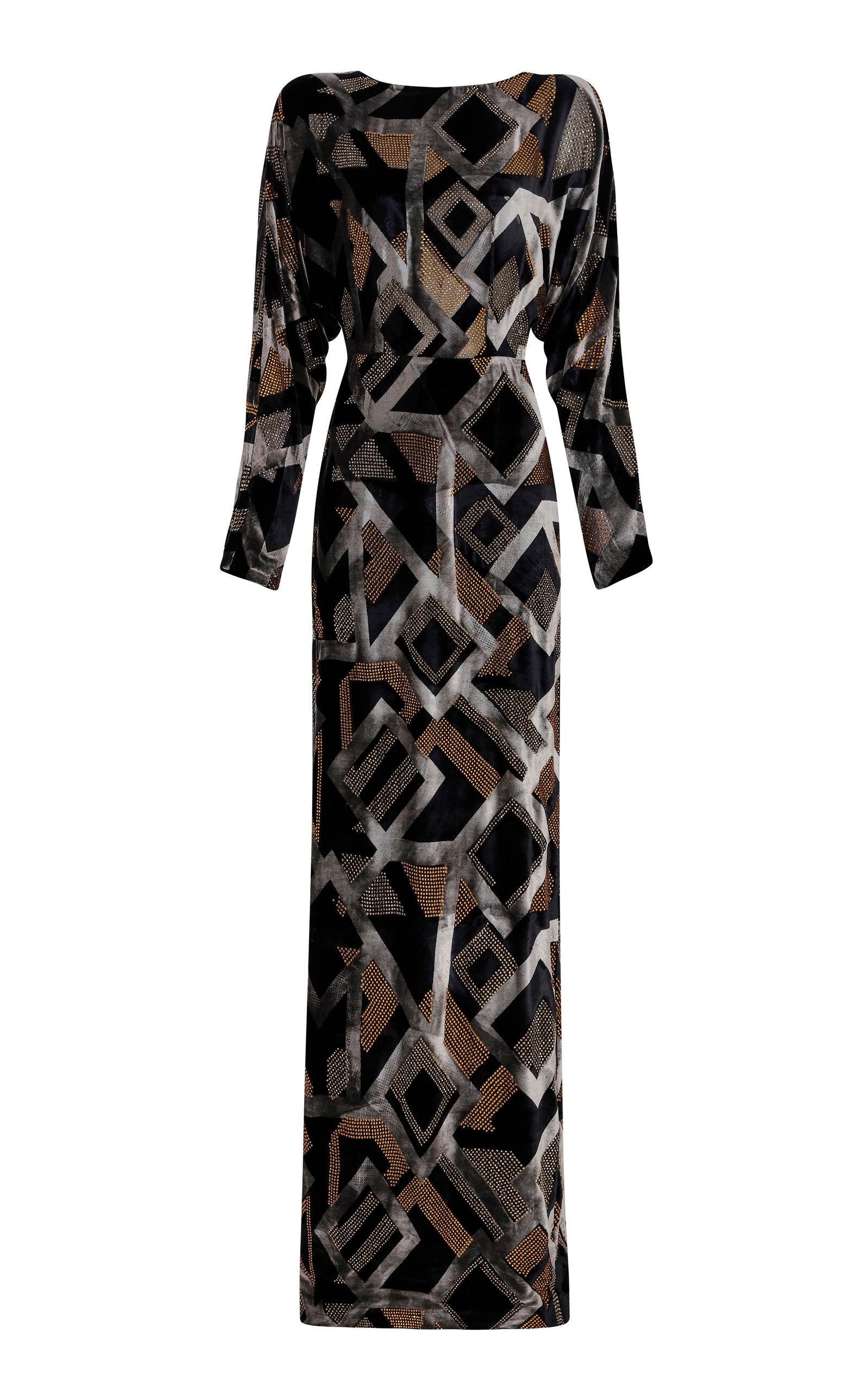 Moda Operandi Raisa Vanessa Embellished Satin Maxi Dress | LookMazing