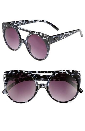 Quay 55mm Leopard Cat's Eye Sunglasses Black Leopard None | LookMazing