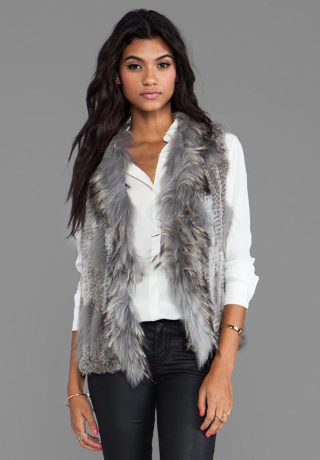 Wish Atlanta Fur Vest In Grey | LookMazing